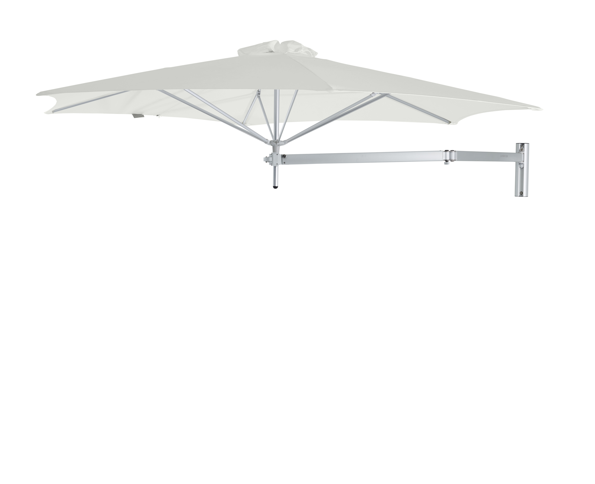 Paraflex muurparasol rond 3 m met beige doek en neo arm 2 m alu | Umbrosa